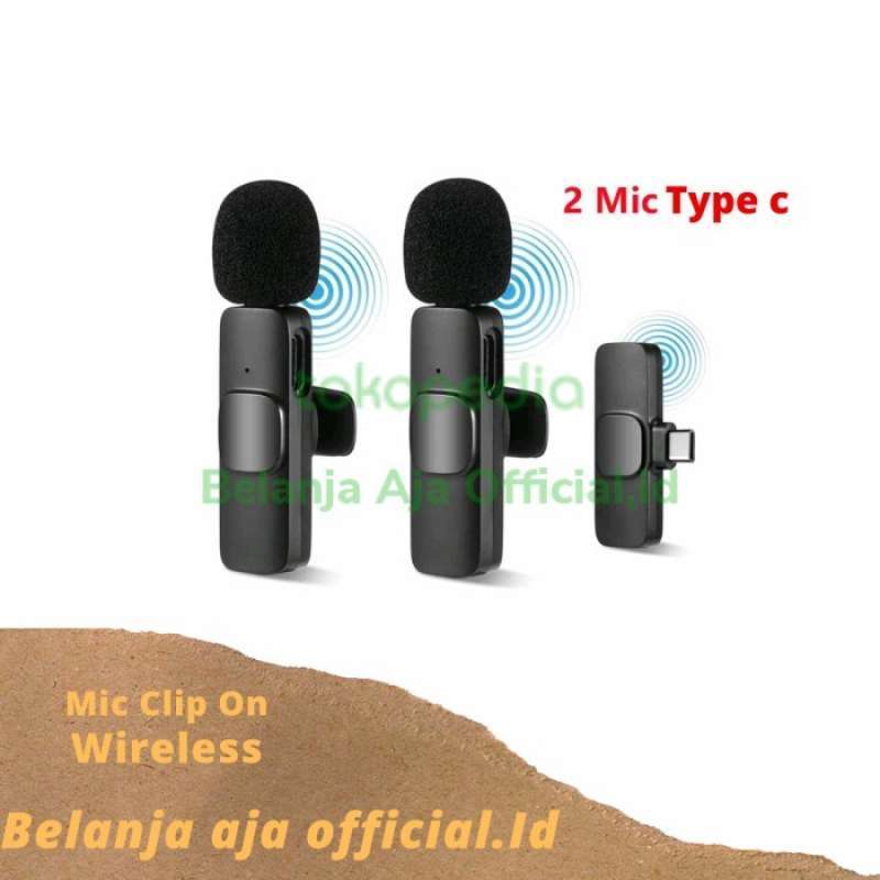 Promo Mic Lavalier Wireless Microphone Clip On Hp Vlog Youtuber ...