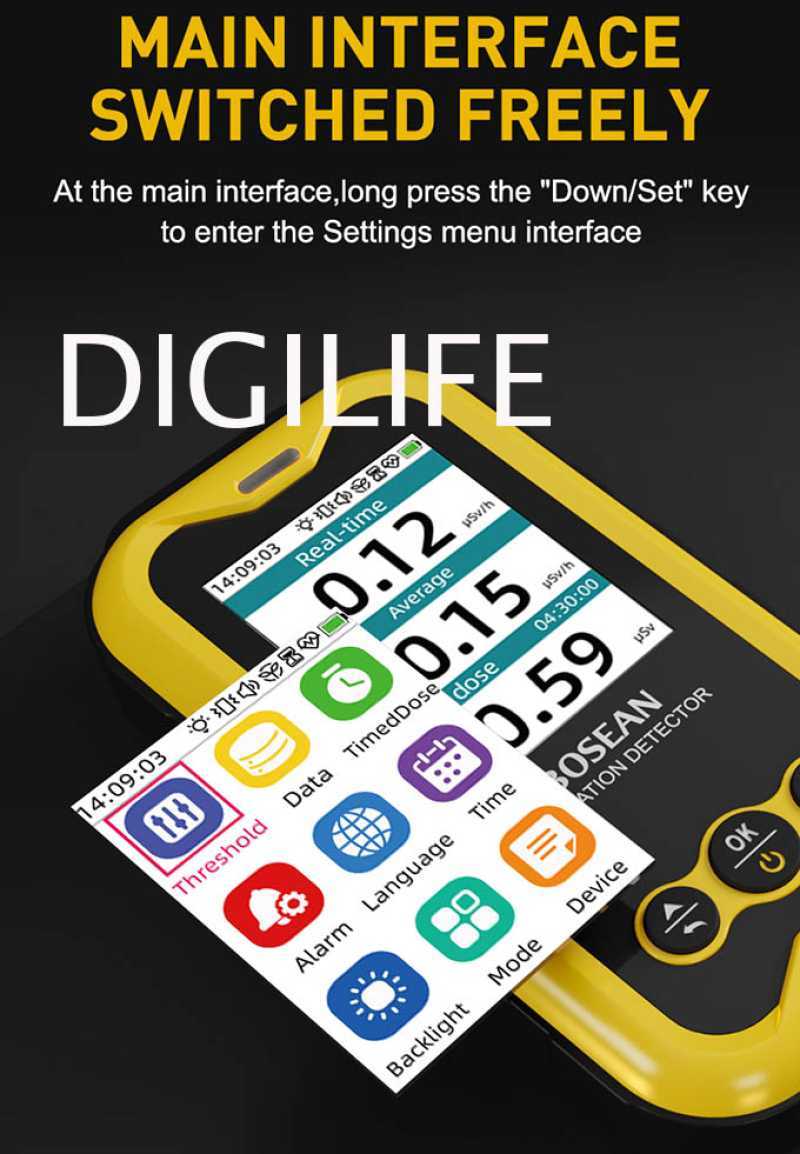 Jual Nuclear Radiation Detector Bosean Fs5000 Dosimeter Radiometer Fs ...