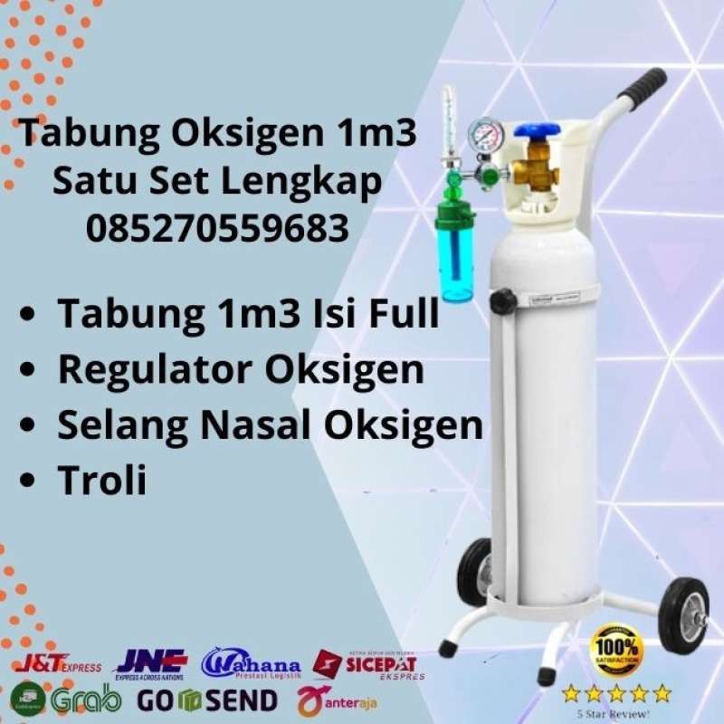 Promo paket lengkap tabung oksigen 1m3 dan isi full bonus selang nasal ...