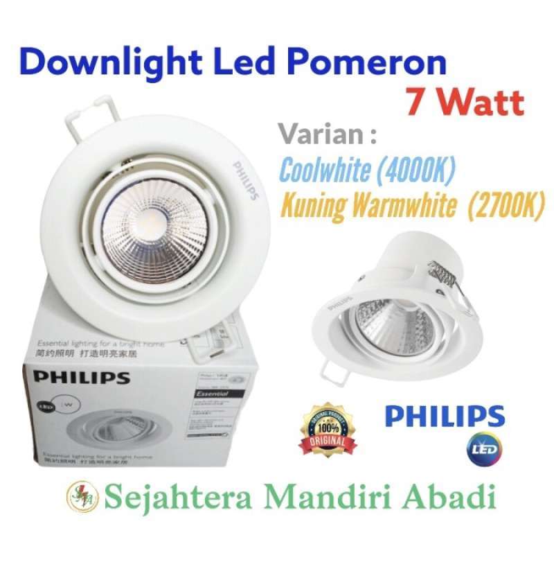 Promo Lampu Downlight Led Philips 7 Watt Pomeron Varian 2700K / 4000K ...