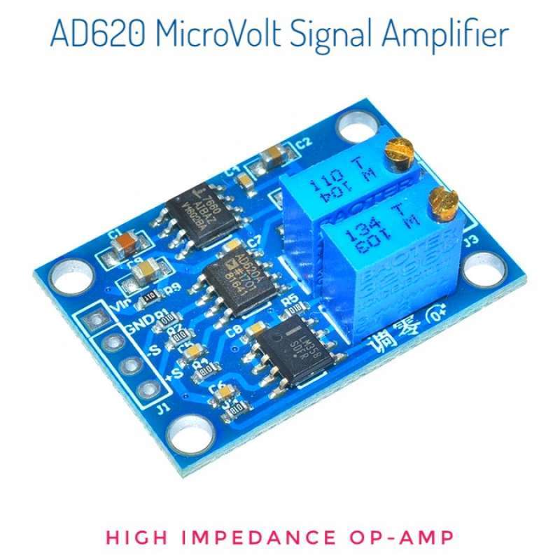 Promo AD620 MicroVolt MilliVolt Signal Amplifier Op-Amp Intrumentation ...