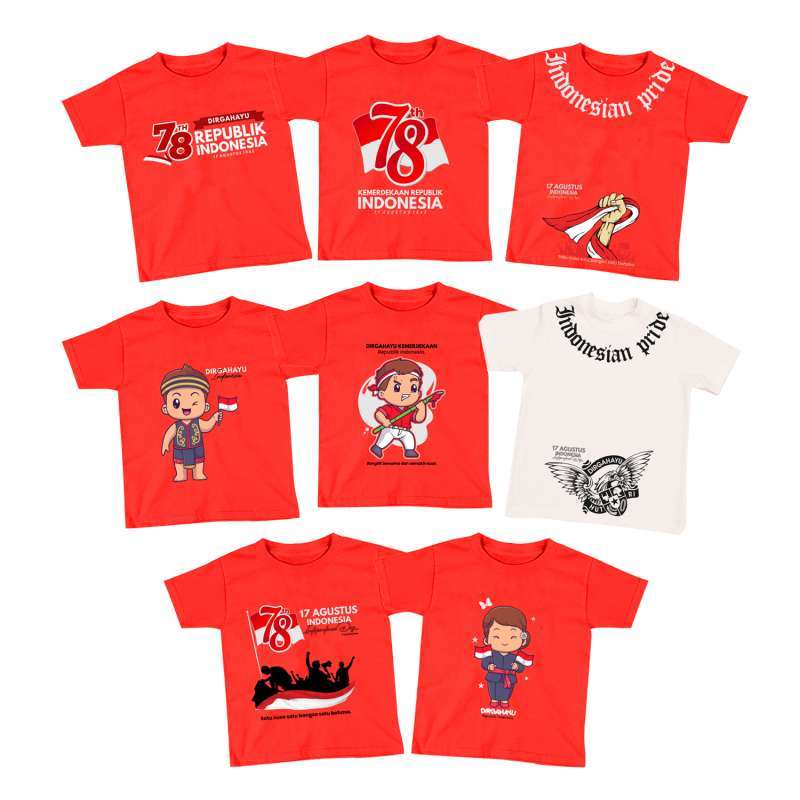 Promo Kaos Anak HUT RI Agustusan Kemerdekaan Republik Indonesia 17 Agustus 1945 Dirgahayu Combed ...