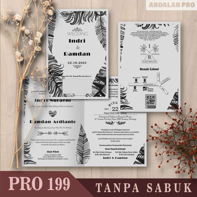 Jual (100 Pcs) Pro 199 Grayscale / Hitam Putih - Cetak Undangan ...