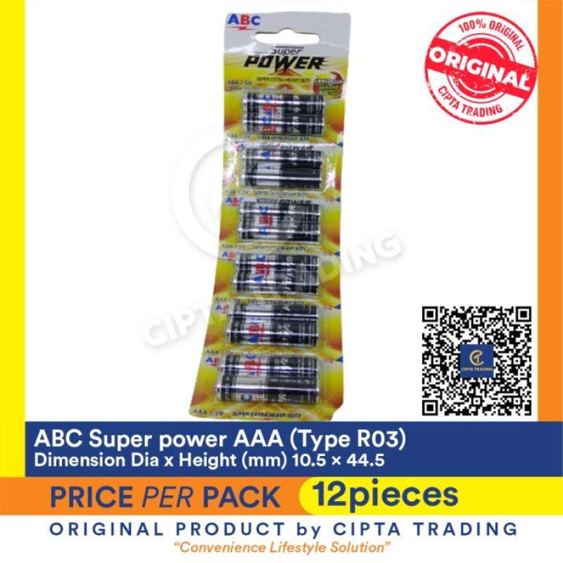 Jual battery - abc - abc super power aaa (12 pieces) di Seller Winterr ...