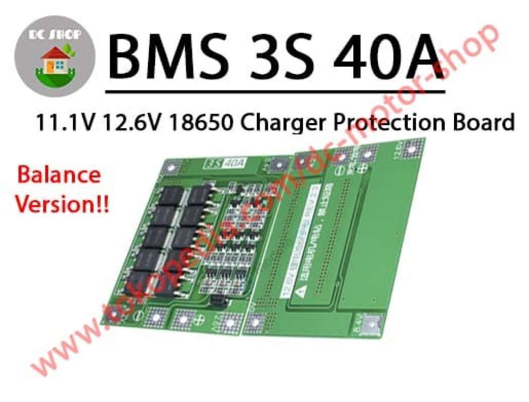 Jual lithium battery 18650 bms 3s 40a charger bms protection board ...