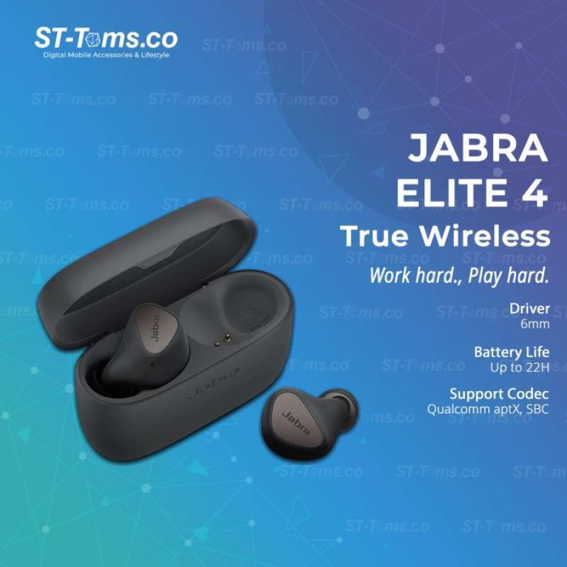 Jual Jabra Elite 4 True Wireless Tws Essential Earbuds With Anc - Dark ...