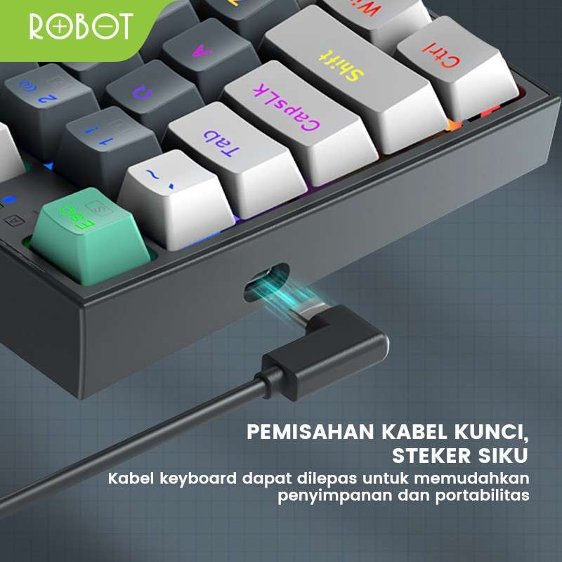 Jual Robot Workmate Ii Mechanical Wired Keyboard Gaming 94 Keys Pbt ...