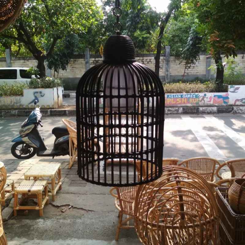 Promo Kap Lampu Gantung Rotan Model Sangkar Burung Diskon 26% Di Seller ...
