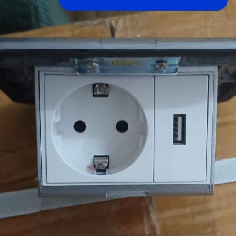 Promo stop kontak lantai arde USB socket tanam lantai Diskon 23% di ...