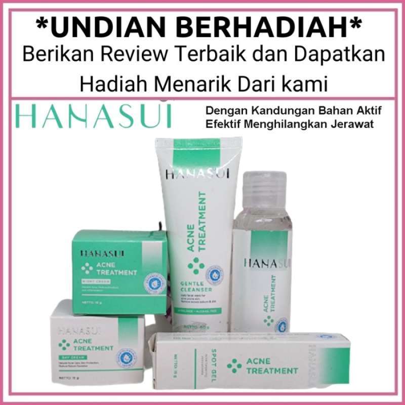 Jual Hanasui Acne Treatment Paket 5 in 1 BPOM - Cream Acne Hanasui di ...