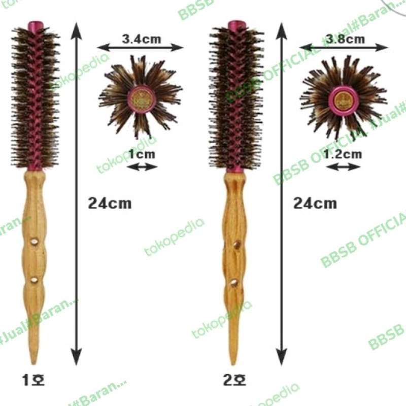 Promo Sisir Kayu Bulat Speed Boar Bristle Round Hair Brushes Korea ...