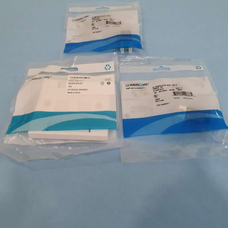 Jual Faceplate Data 2Port+ Modular Data Cat 6/ Paket Faceplat Data 2 ...