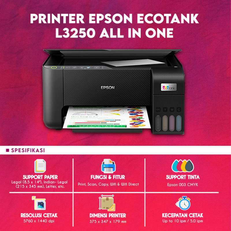 Jual Printer Epson L3250 A4 ECOTANK All-in-One Ink Tank Wireless di ...