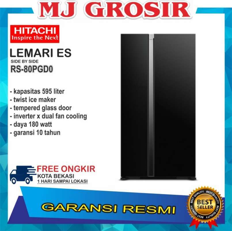 Jual Kulkas Hitachi Rs 80 Pgd0 Lemari Es 2 Pintu Side By Side Inverter Di Seller Broman - Kebon ...