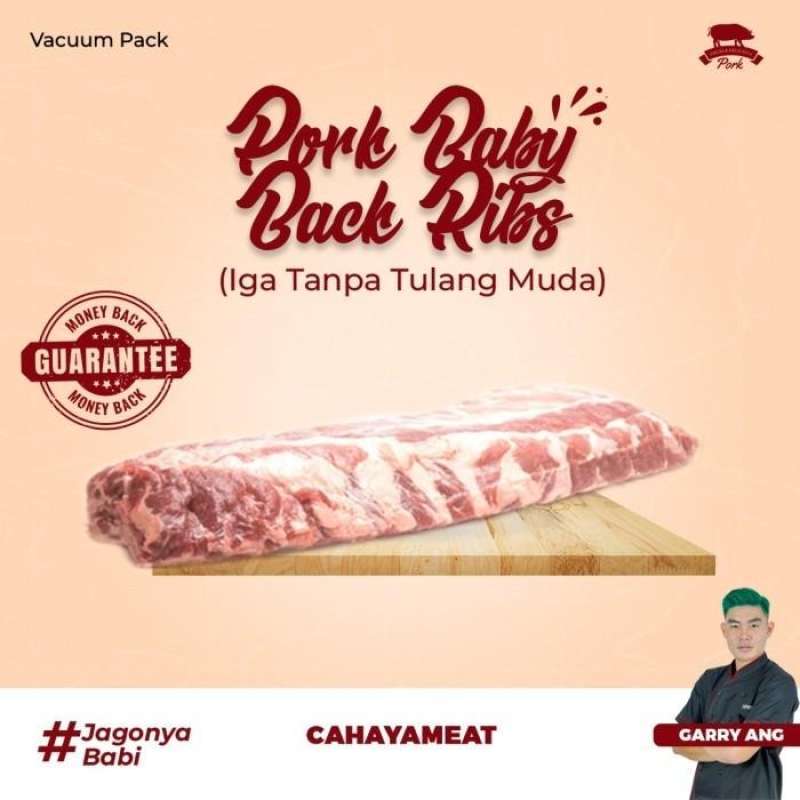 Jual Daging Iga Babi Tanpa Tulang Muda Full Slab Baby Back Ribs - 1 Kg ...