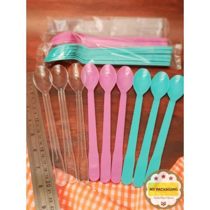Jual Sendok Teh Plastik Panjang Premium - Bening (isi 10pcs) Di Seller ...