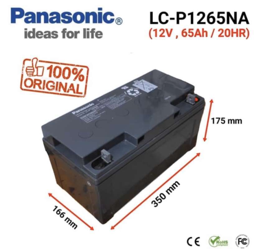Promo Battery Kering VRLA Panasonic 12V 65Ah Diskon 23% di Seller ...