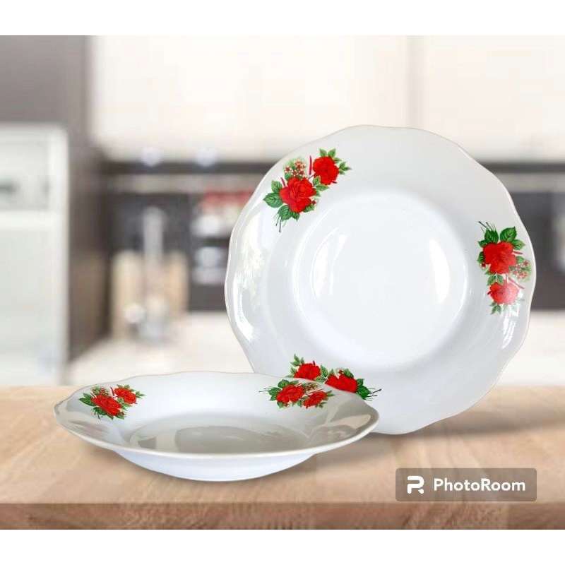 Jual Piring Makan Keramik Bunga / Piring Keramik 8-9Inch / Piring ...