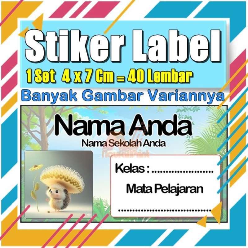 Jual Stiker Label Nama Buku Pelajaran Anak Sticker Karakter Hewan Lucu ...