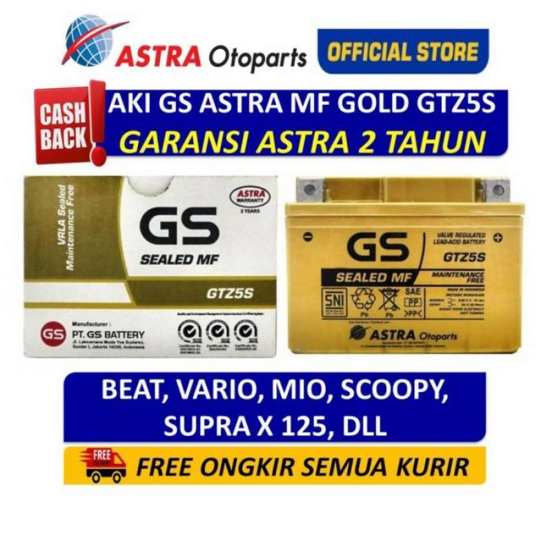 Promo Aki Gs Astra Mf Gold Gtz-5S Untuk Motor Honda Vario, Honda B Diskon 17% di Seller Golden ...