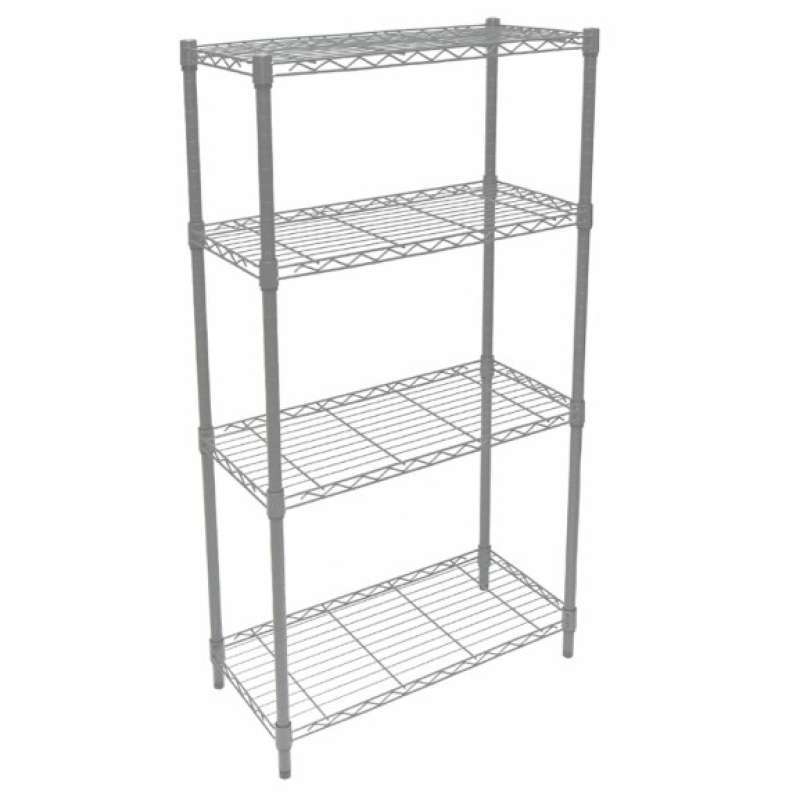 Jual Rak Besi Krisbow 4 Tingkat 75X35X122 Cm-Putih Hitam Abu di Seller ...