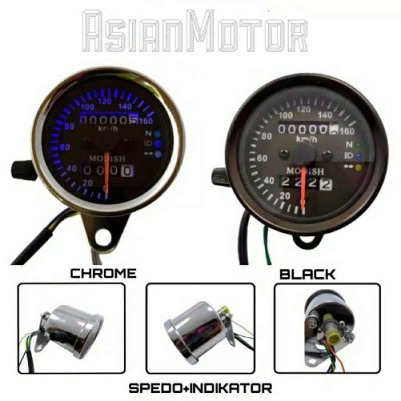 Promo Speedometer Kilometer Led Motor Universal Bulat Diskon 23% Di ...