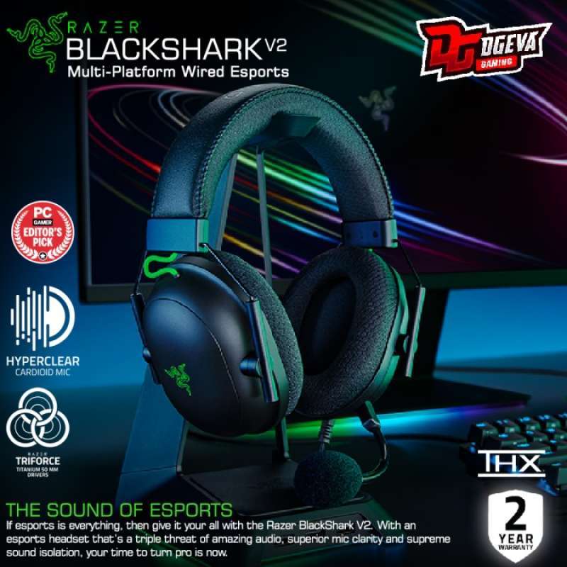 Promo Razer Blackshark V2 THX Spatial 7.1 Surround Sound Gaming Headset ...