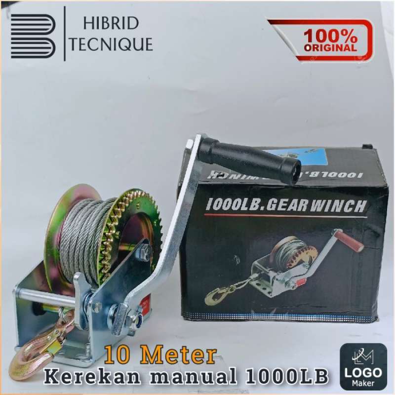 Promo katrol kerekan manual winch 450kg Handwich 1000lb Alat derek ...
