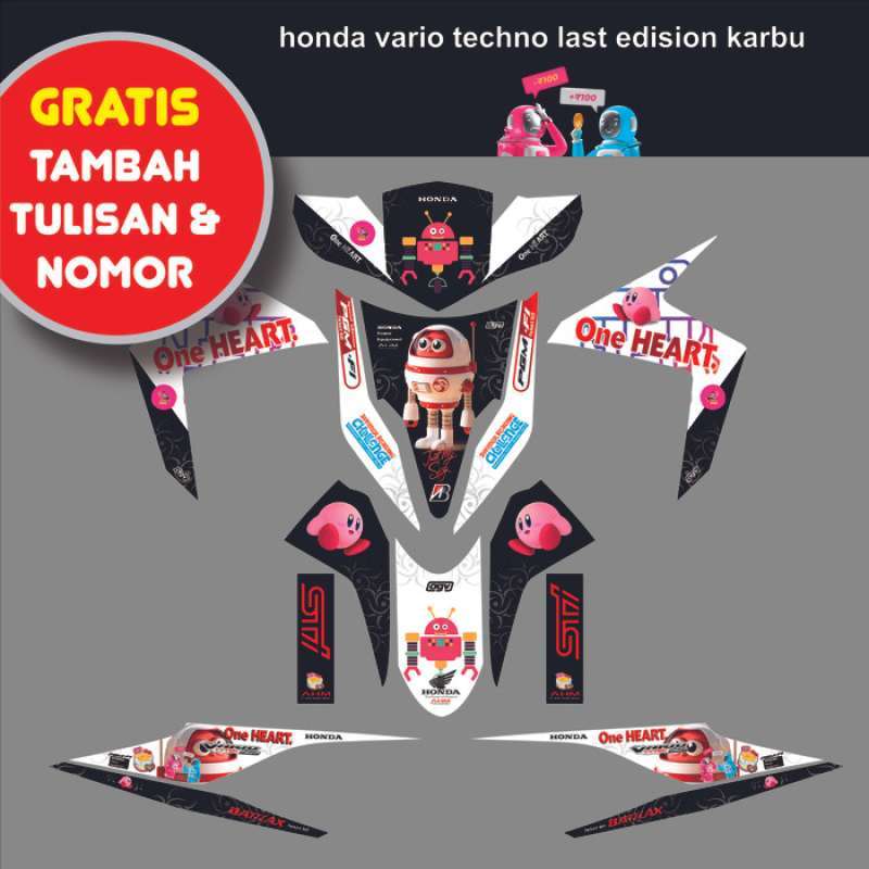 Promo Sticker Robot Motor Honda Vario Techno 110 Body Decal Striping ...
