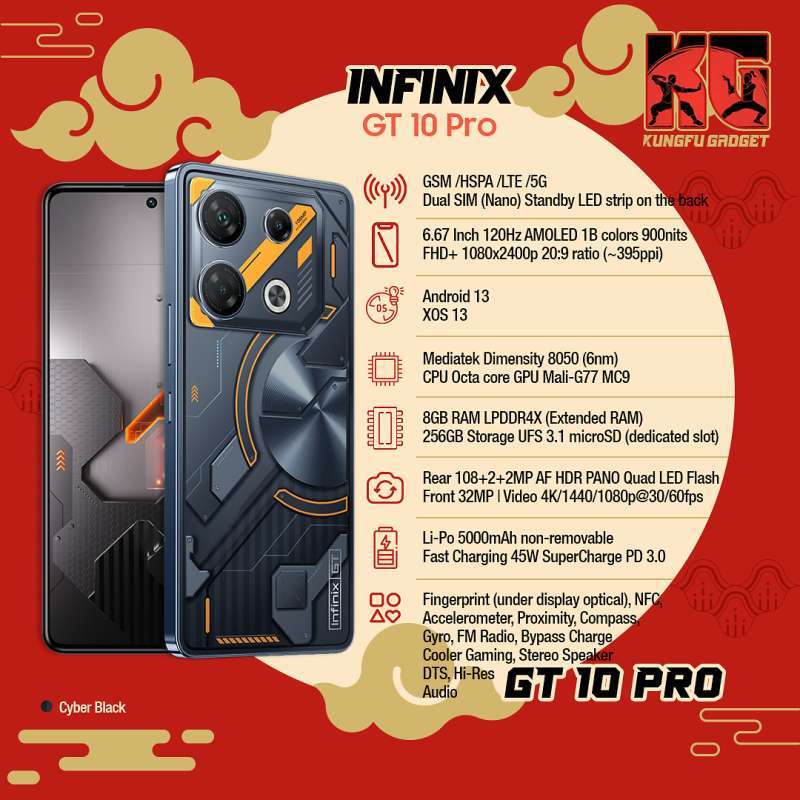 Promo Infinix GT 10 Pro 5G 8/256 RAM 8GB Internal 256GB Garansi Resmi Diskon 13% di Seller ...