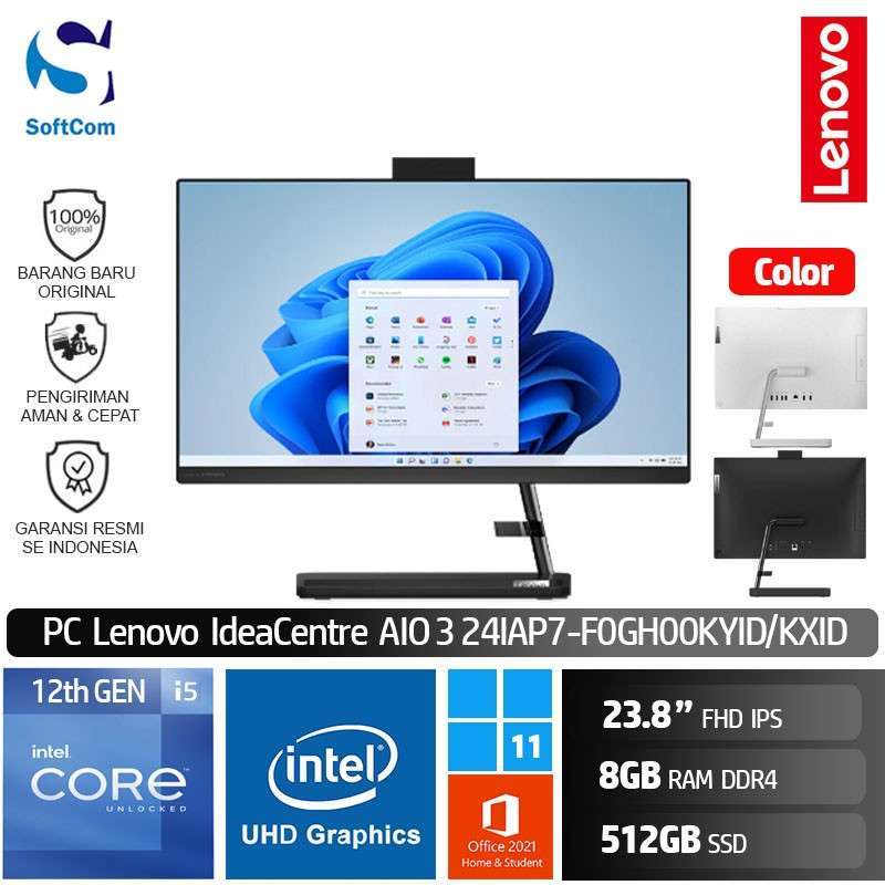 Promo Pc Lenovo Ic Aio 3i Kyid Kxid Desktop Pc [core I5-12450h/8gb ...