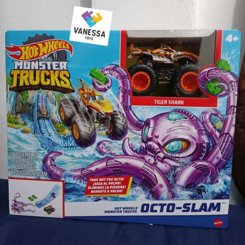 Promo Hot Wheels Monster Trucks Playset Octo Slam Original Mattel GYL09 ...