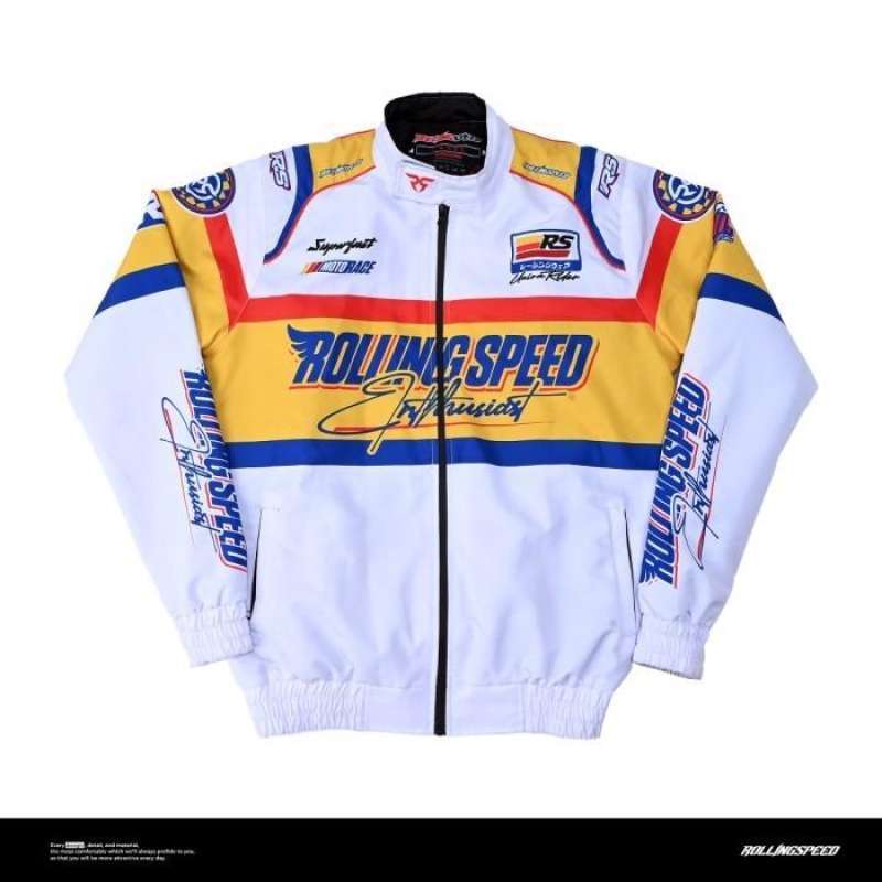 Jual Rollingspeed - Lines Jacket Nascar White- Jaket Motor Putih di ...