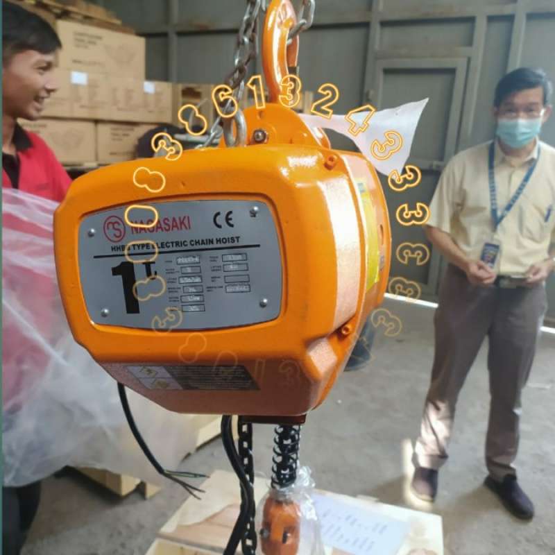 Promo chain block electric hoist rantai 1 ton 6 meter nagasaki 1 phase ...
