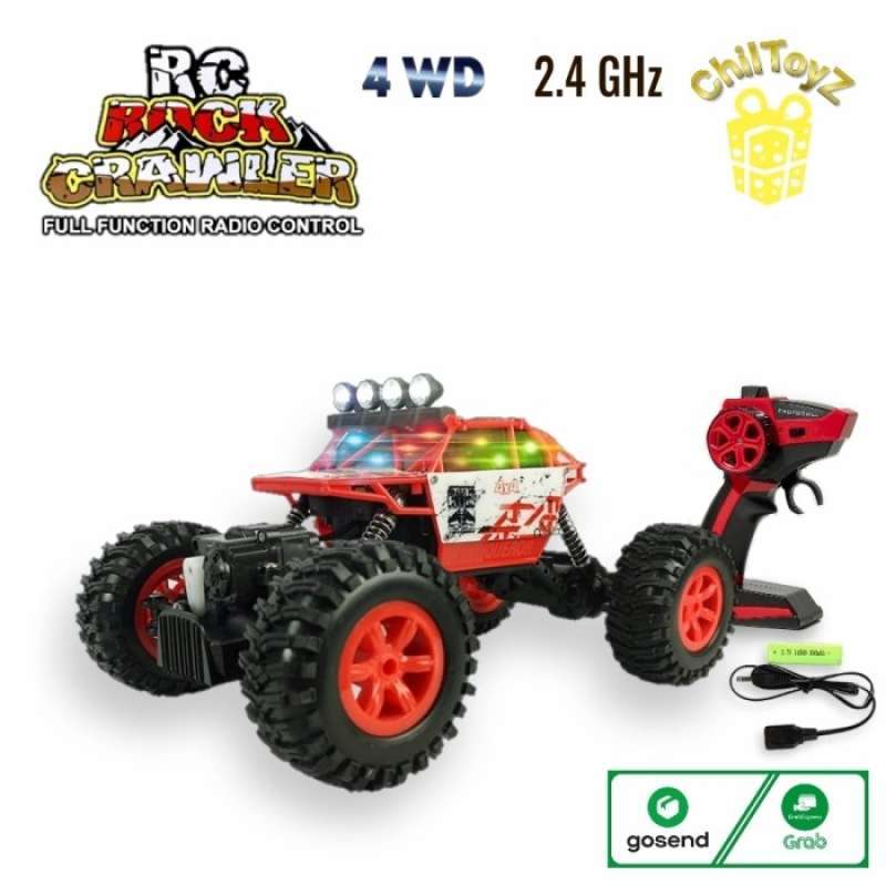 Promo mobil remote control rock crawler buggy lampu nyala jumbo 4wd ...