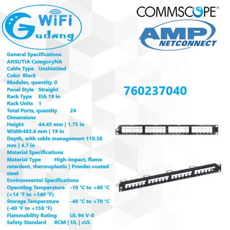 Promo Amp Commscope 760237040 Discrete Panel / Patch Panel 24-Port ...