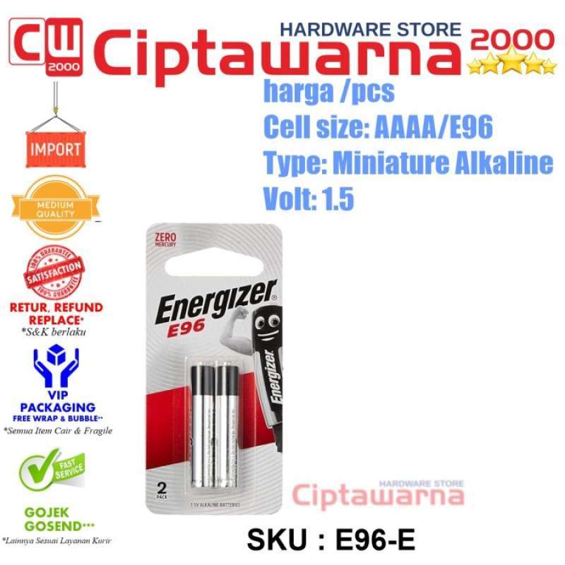 Jual Baterai Alkaline Energizer AAAA E96 A4 4A Baterai Remote di Seller Plaza Ambarukmo ...