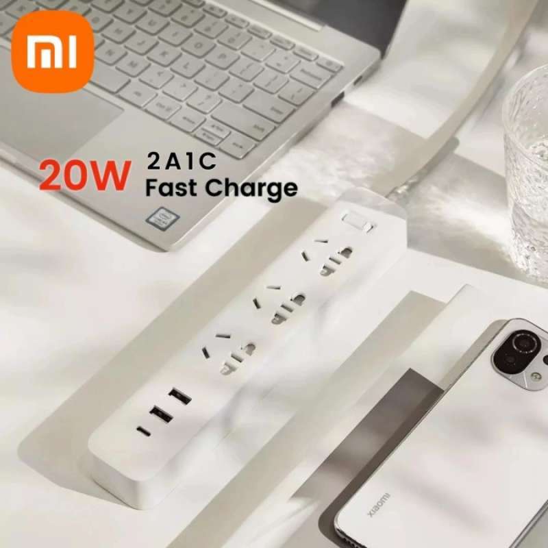 Promo Stop Kontak Mi Power Strip 3 Plug 2 USB A 1 USB Type C ...