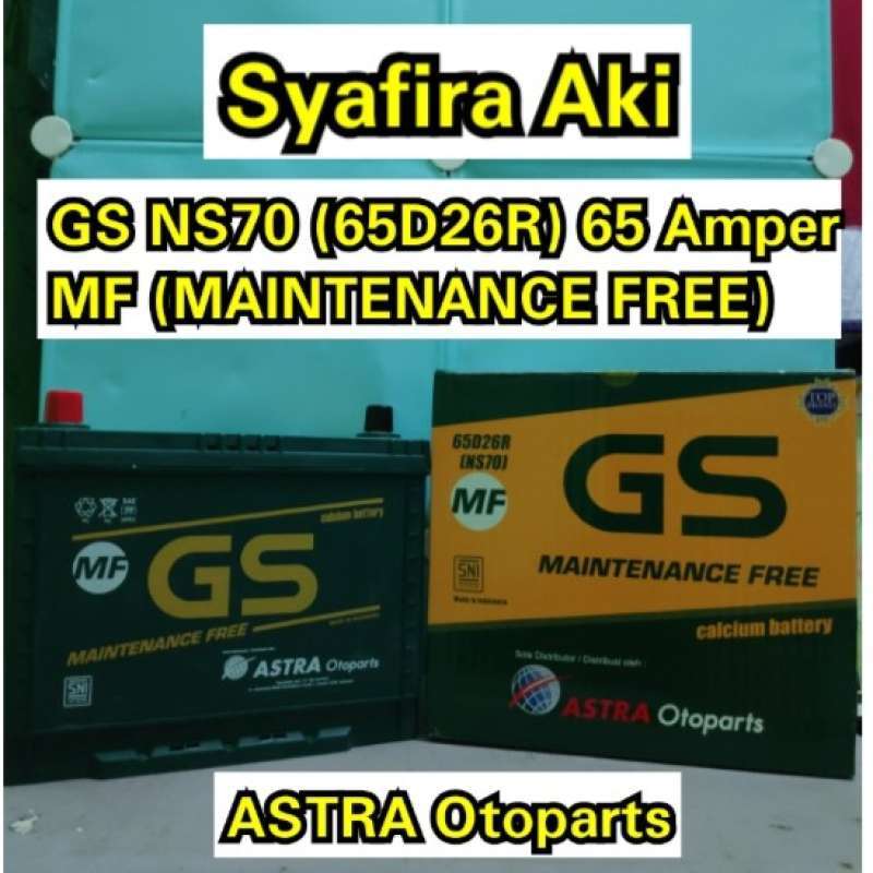 Promo aki mobil / Battery GS astra type GS MF NS70 12volt 65 ah Diskon ...