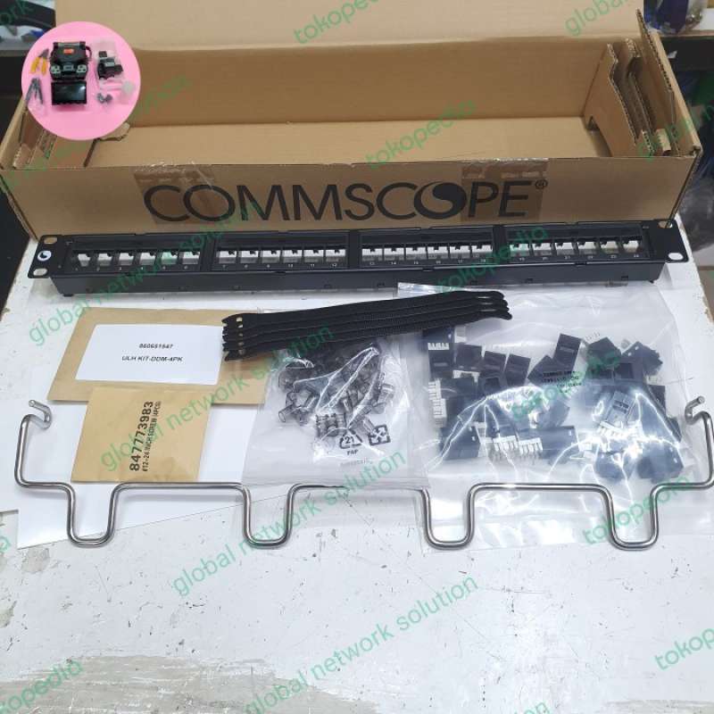 Promo Patch Panel 24 Port Commscope Cat 6 Lengkap Modular Jack Cat6 ...