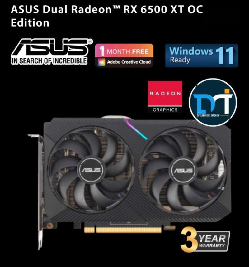 Promo Asus Dual Radeon Rx 6500 Xt Oc Edition 4Gb Gddr6 - Dual Fan Diskon 23% di Seller XiXiStore ...