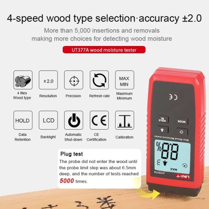 Promo UNI-T UT377A Hygrometer Wood Moisture Meter Lumber Plywood ...
