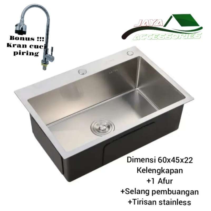 Promo Bak Cuci Piring 1 Lubang/kitchen Sink Stainless Sus 304 Diskon 23 ...