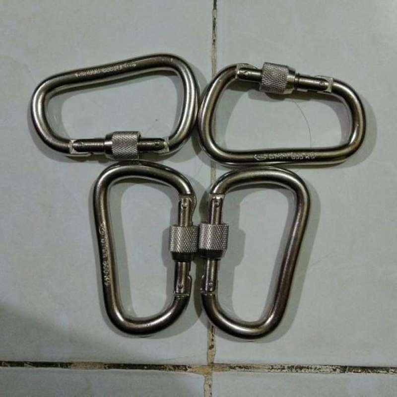 Jual Carabiner Delta Screw Lock Baja Besi For Safety Climbing, Flying ...