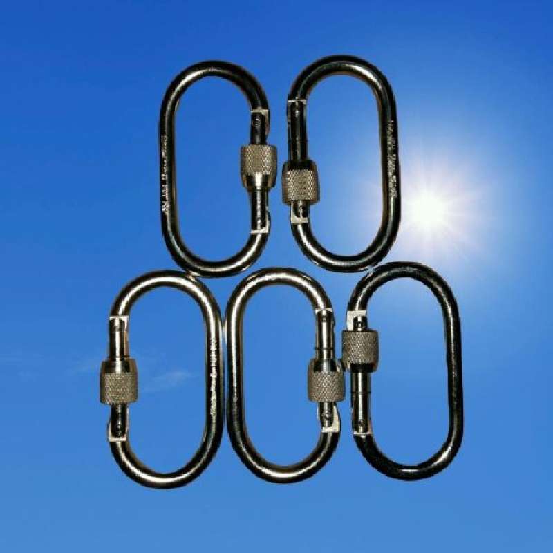 Jual Carabiner Delta Screw Lock Baja Besi For Safety Climbing, Flying ...