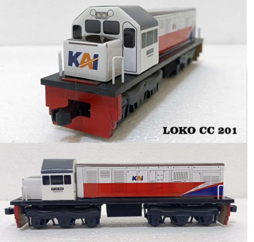 Promo Mainan Miniatur Kai Kereta Api Indonesia Lokomotif Gerbong Handmade - Loko Cc 201 - Warna ...