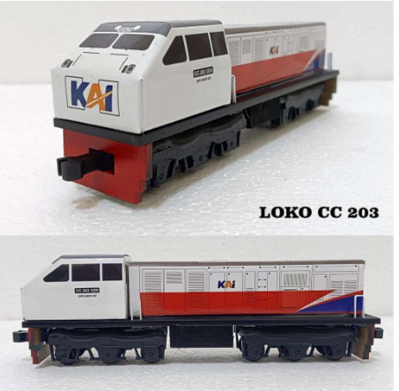 Promo Mainan Miniatur Kai Kereta Api Indonesia Lokomotif Gerbong Handmade - Loko Cc 201 - Warna ...