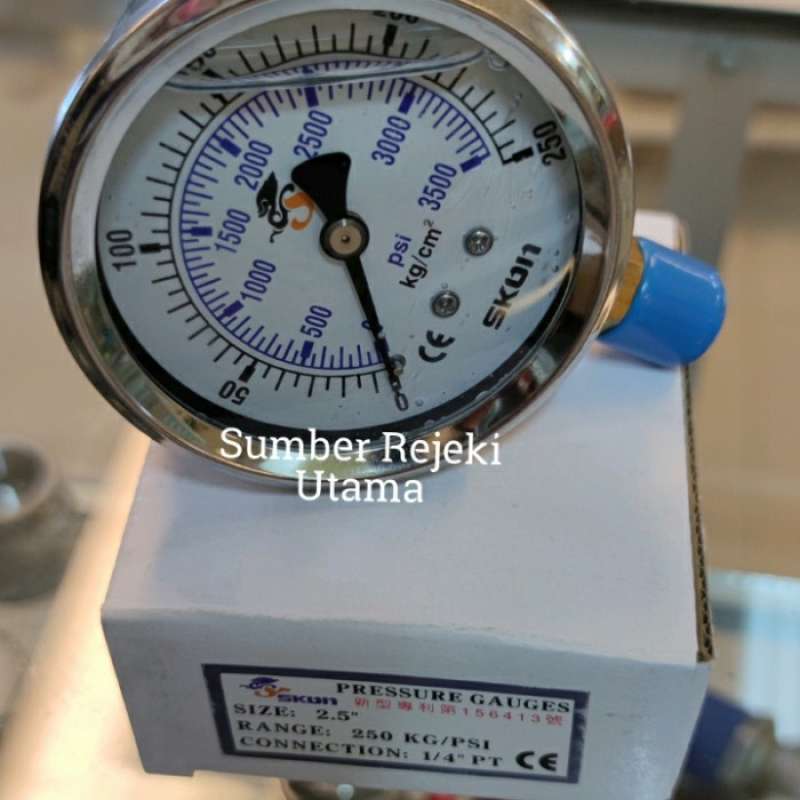 Promo Pressure Gauge Stainless SKON 21/2 Inch 0 - 3500 psi Diskon 23% ...