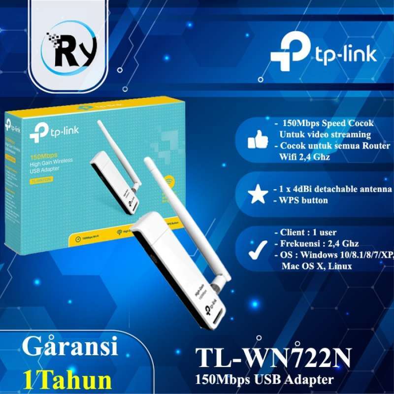 Promo Tp-link High Gain Wireless Usb Adapter 150mbps Tl-wn722n Diskon ...