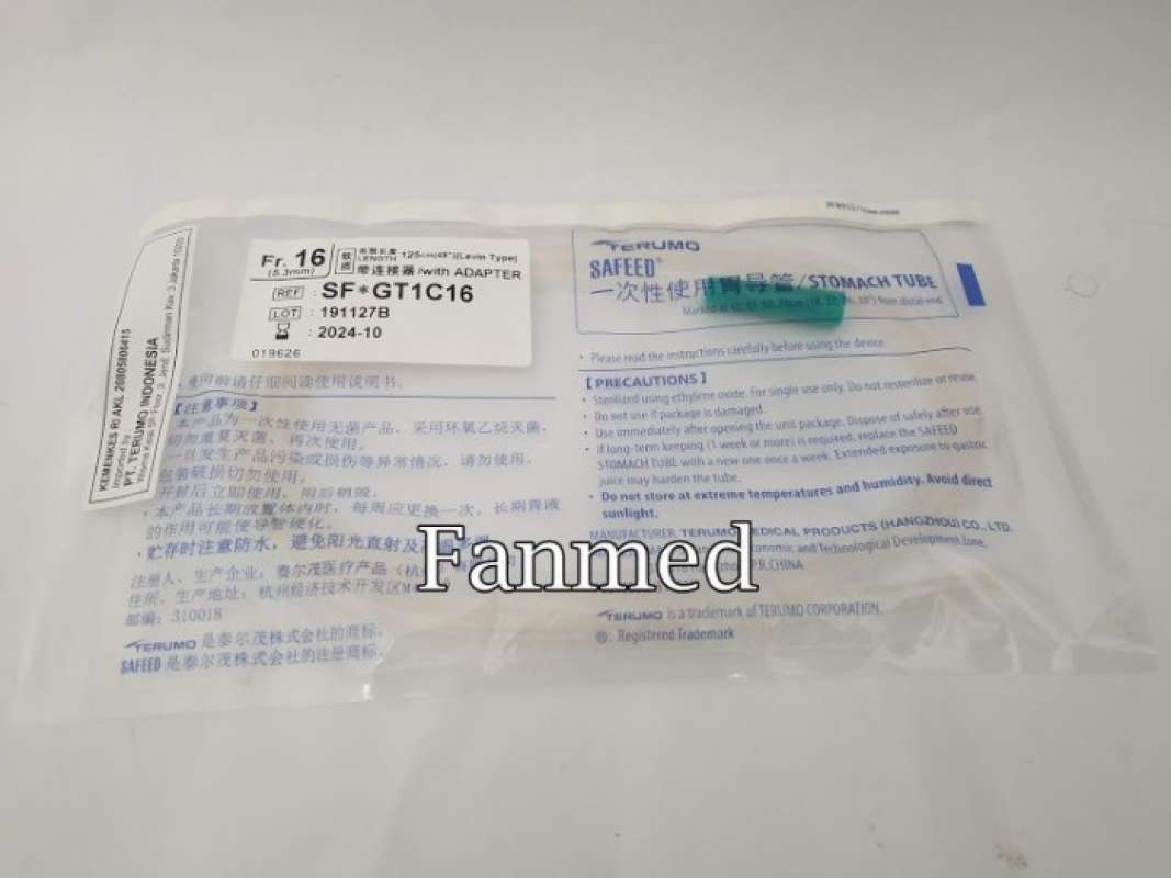 Promo Ngt Stomach Tube Sonde Selang Makan Fr16 Pvc Terumo Pcs Diskon 23 ...